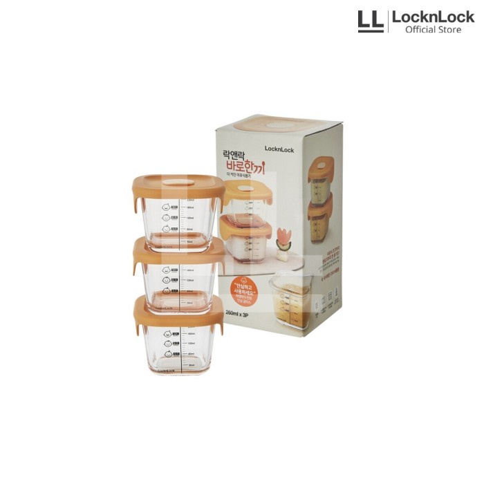 Jual LocknLock Oven Glass Silicon Cap Baby Food Container - LLG519S3 ...