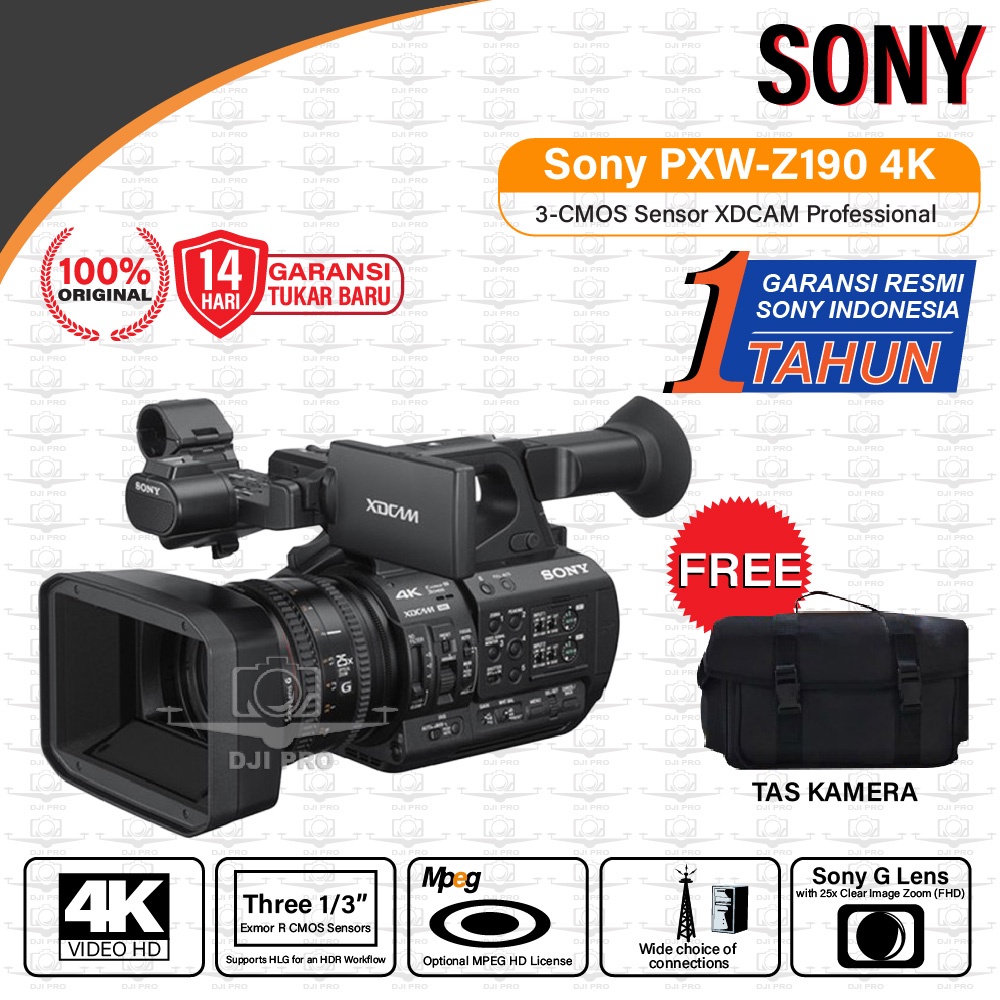 Jual Sony PXW-Z190 4K 3-CMOS Sensor XDCAM Proffesional Camcorder Z 190 ...