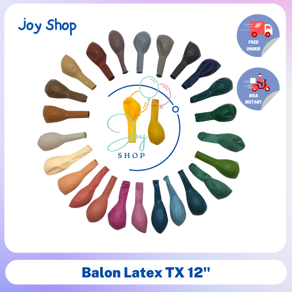 Jual Balon Latex 12 inch Satuan Ballons Vintage Merk TX | Shopee Indonesia