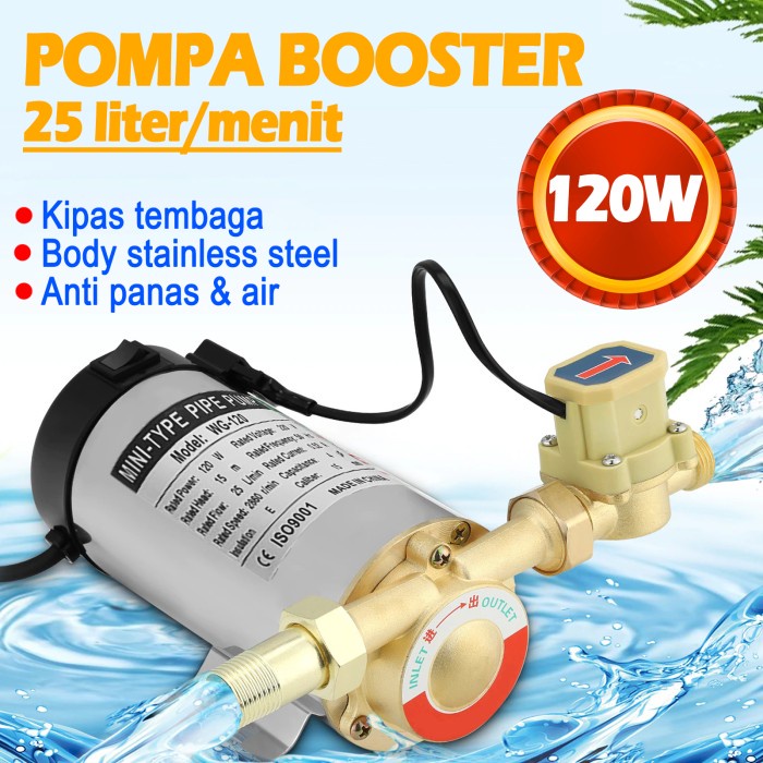 Jual POMPA AIR PENDORONG AIR BOOSTER PUMP POMPA DORONG OTOMATIS 120 ...