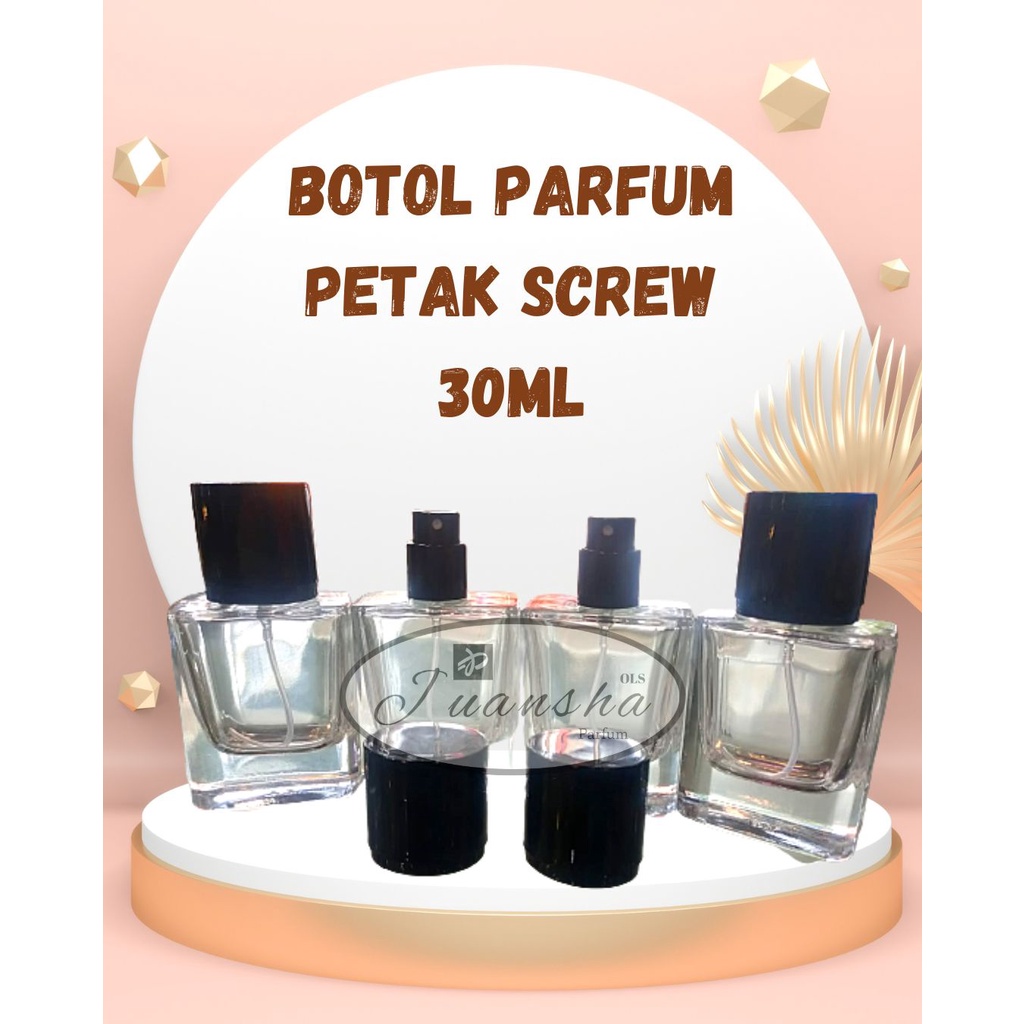 Jual BOTOL PARFUM PETAK SCREW BLACK DRAT 30ML | LUSIN | Shopee Indonesia