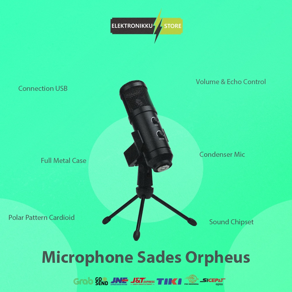 Jual Mic Mikrofon USB Sades Orpheus Microphone Condenser Komputer PC ...