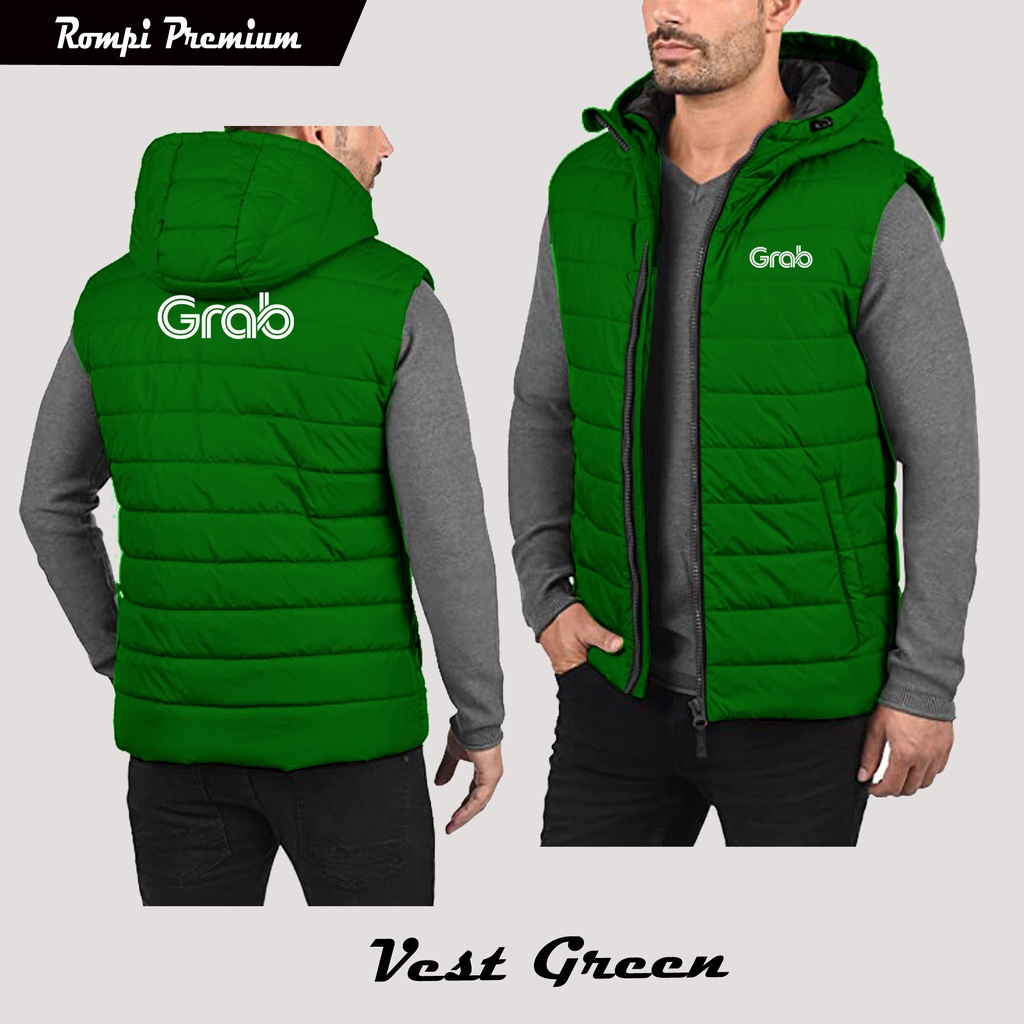 Jual ROMPI PRIA OJOL GRAB VEST PARASUT HOODIE ANTI ANGIN COD BISA ...