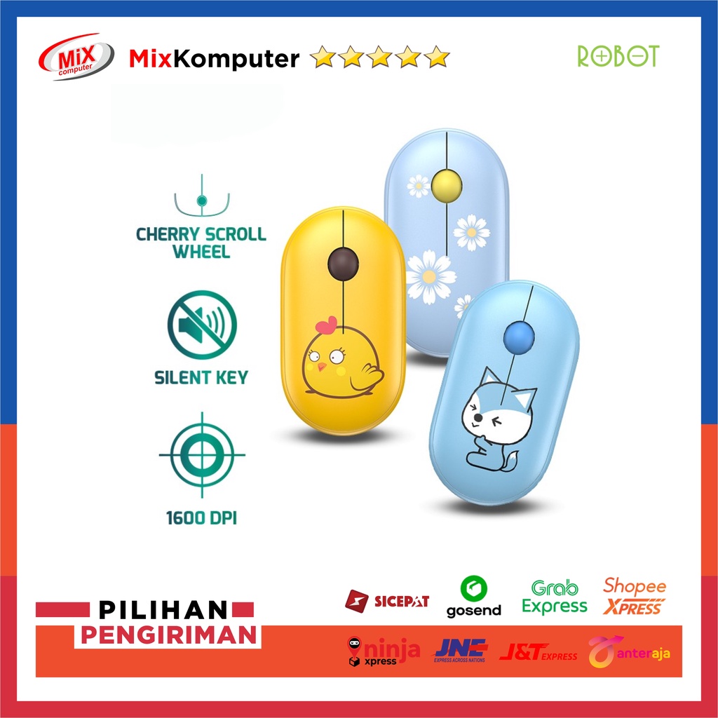 Jual Mouse Wireless ROBOT M230 Stylish Animasi 2.4GHz Silent Click ...