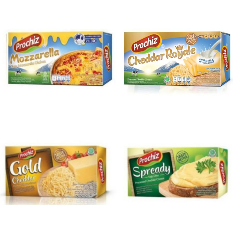 Jual Prochiz Keju Cheddar Gold, Royale, Spready, Mozzarella 160 gr ...