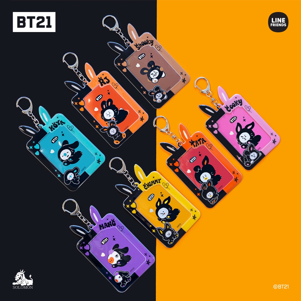 Jual NEW 2023 BLACK RABBIT BT21 PHOTOCARD HOLDER KEYRING PHOTO CARD KEY RING GANTUNGAN OFFICIAL ...