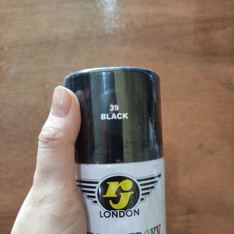 Jual cat semprot RJ (black) /acrylic epoxy spray pain RJ / cat kaleng ...