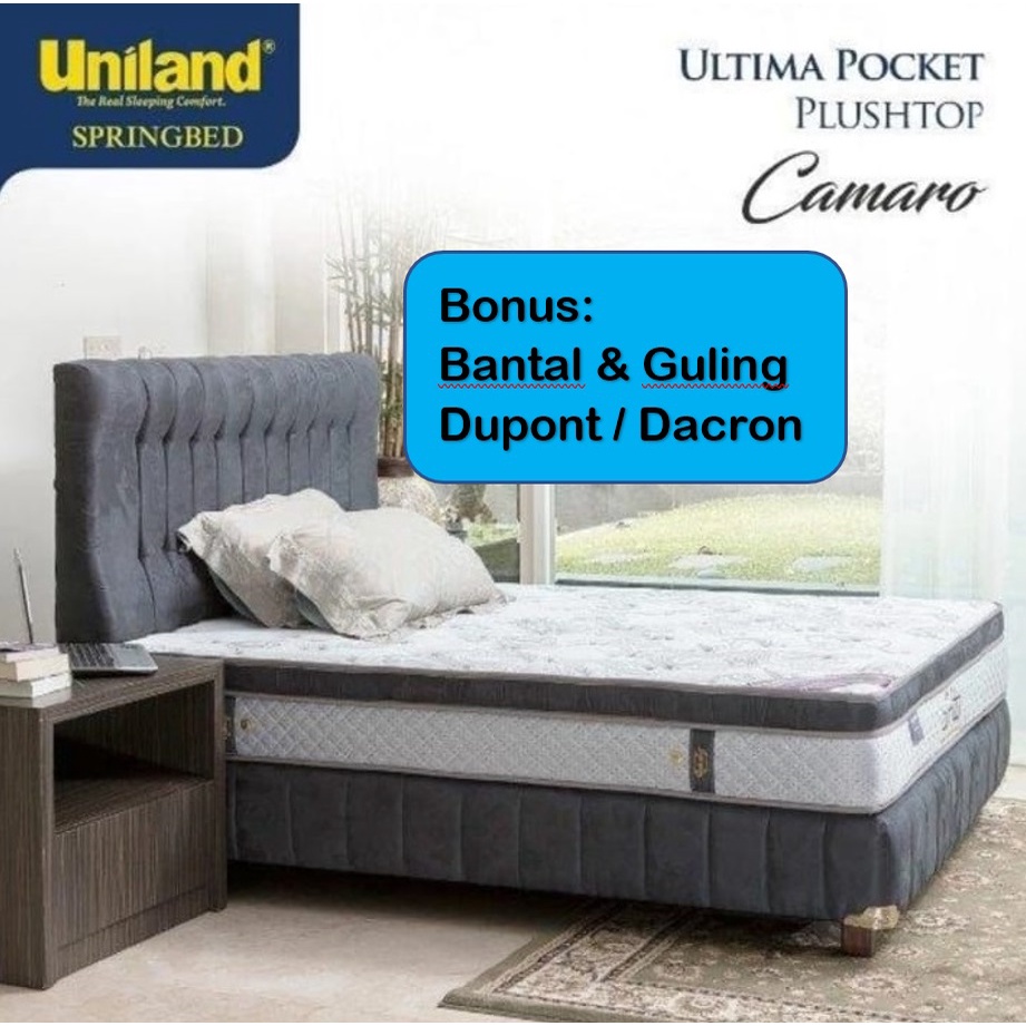 Jual Spring Bed Uniland Ultima Pocket Plush Top CAMARO Springbed Bonus ...