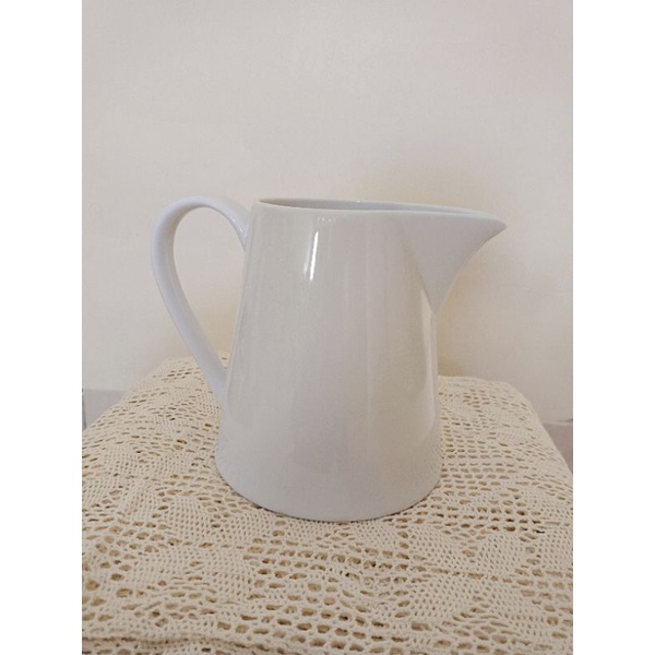 Jual Teko keramik putih serbaguna / teko susu / tempat sutil keramik ...