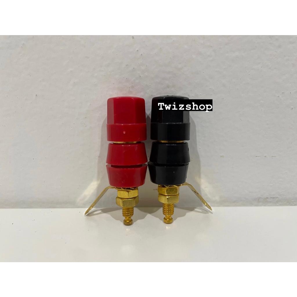 Jual Binding Post Gold Plated Audio Speaker Terminal Merah dan Hitam (1 ...