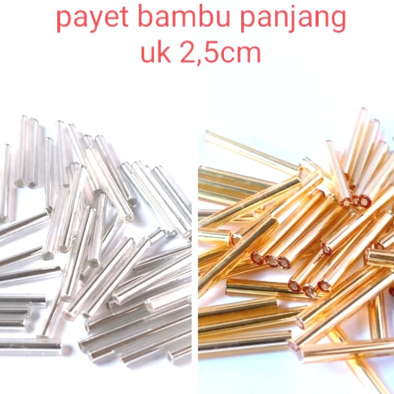 Jual payet bambu panjang semi jepang manik bambu panjang ukuran 2,5 cm ...