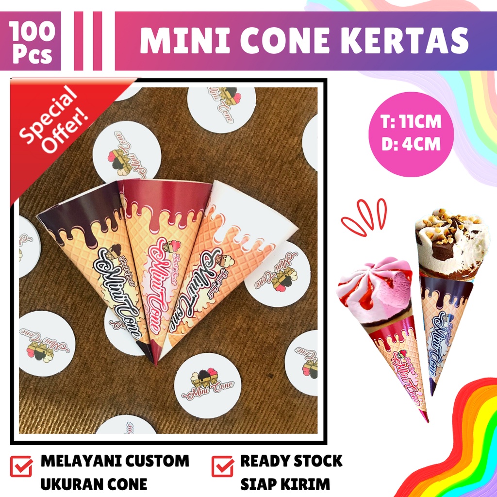 Jual Kertas Kraft Kerucut 11Cm untuk Kemasan Es Krim Pembungkus Cone ...
