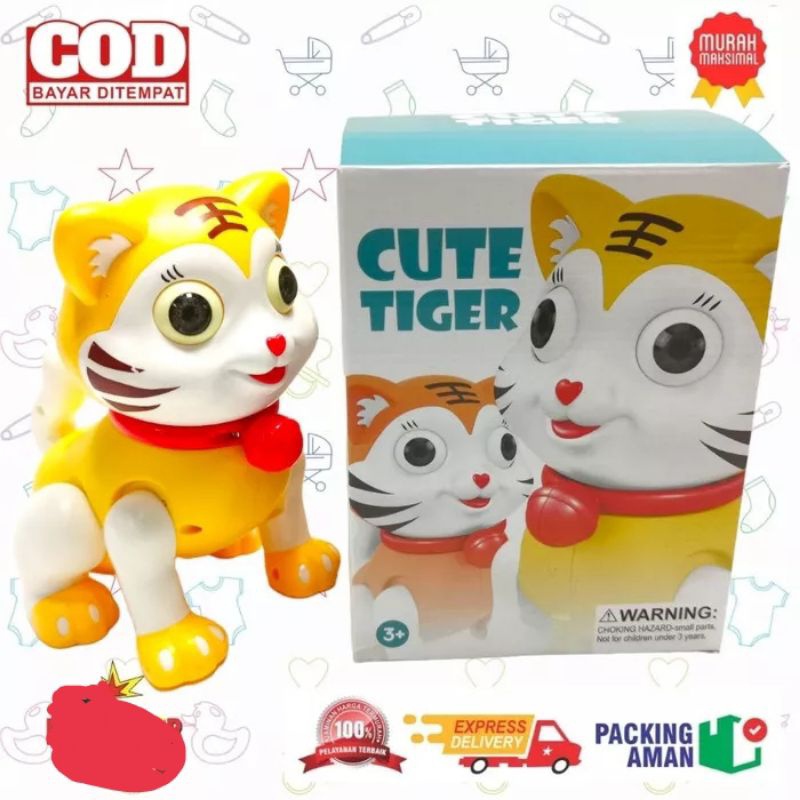 Jual Mainan Anak Robot Tiger Cute Harimau Berjalan Baterai | Shopee ...