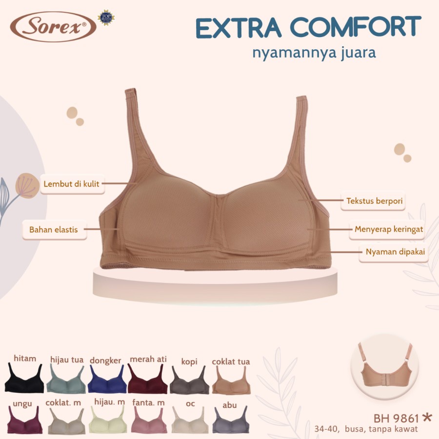 Jual Sorex Bra Extra Comfort Busa Cup Besar Tanpa Kawat Kait 3 Cup C ...