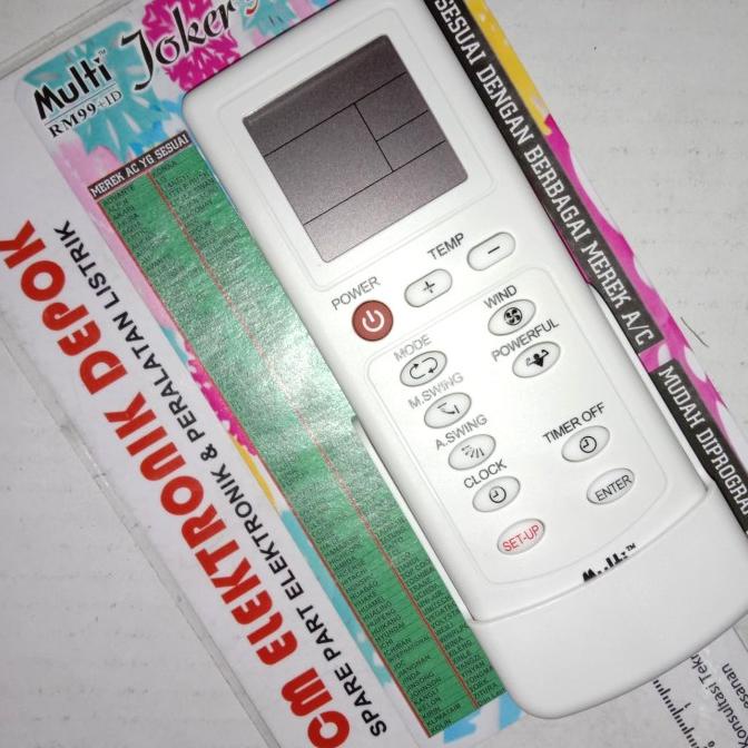 Jual Remot AC ruangan Remote multi Joker Ac-5000 untuk semua Merk Ac ...