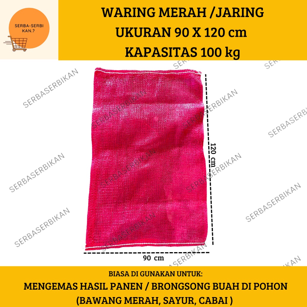 Jual WARING CABE MERAH 90x120cm 100kg KARUNG CABAI BAWANG SAYUR BUAH ...