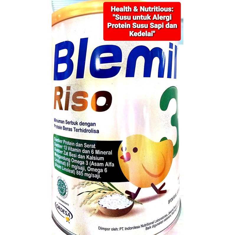 Jual SUSU ALERGI BLEMIL RISO 800 GRAM BLEMIL RISO 3 SUSU ALERGI PROTEIN ...