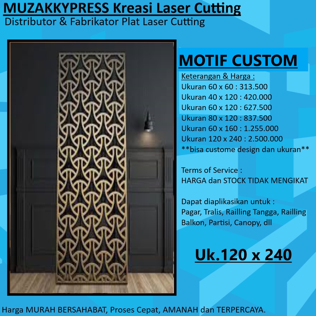 Jual PLAT LASER CUTTING DESAIN CUSTOM 120 cm x 240 cm | Shopee Indonesia