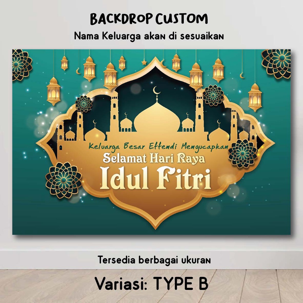 Jual BACKDROP LEBARAN DEKORASI IDUL FITRI CUSTOM UCAPAN REQUEST NAMA ...