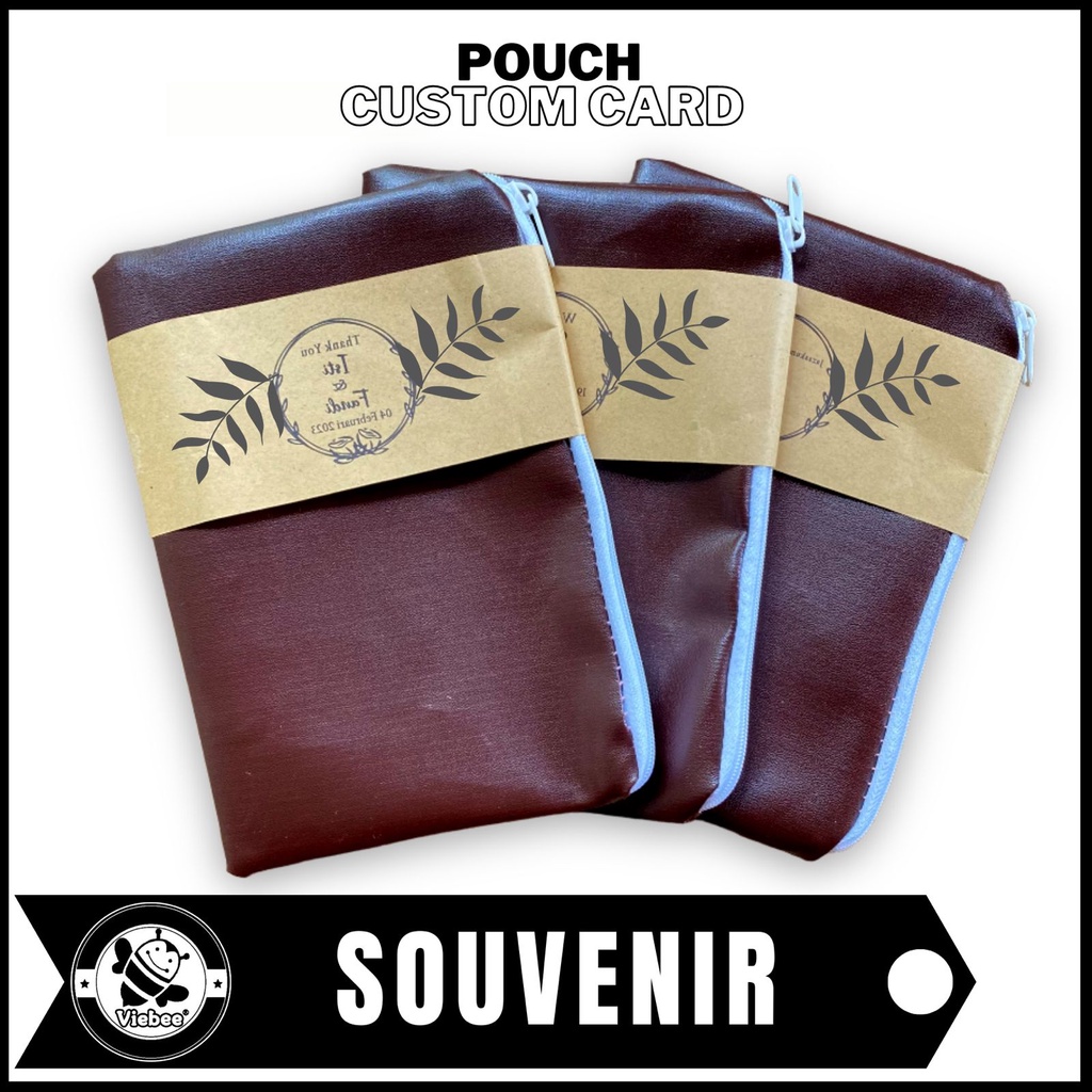 Jual SOUVENIR DOMPET UNIK KEKINIAN FREE CUSTOM NAMA THANKS CARD COKLAT ...
