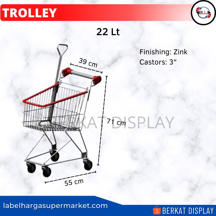 Jual TROLI SUPERMARKET 22 LT - TROLLEY - KERANJANG TROLI | Shopee Indonesia