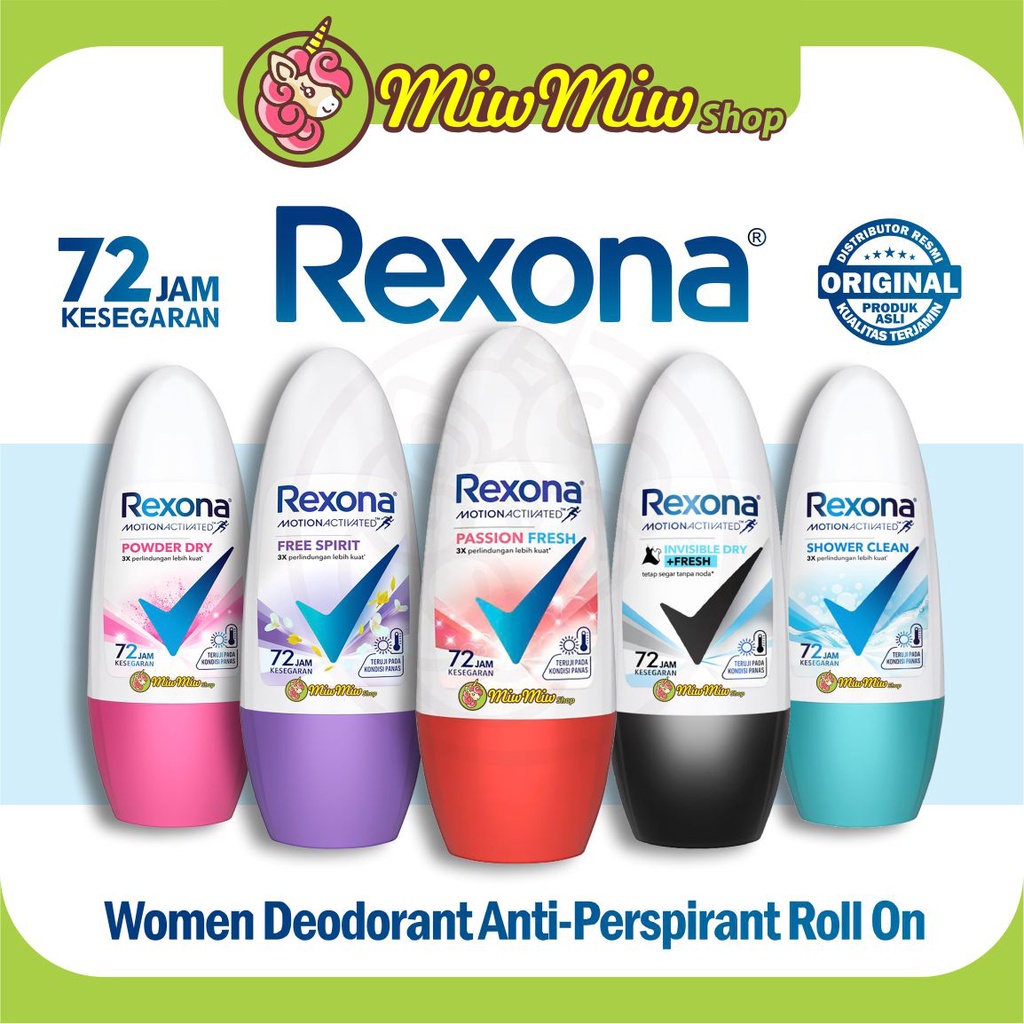 Jual REXONA Roll On Deodorant (Deodoran Antiperspiran 72 Jam Kesegaran) | Shopee Indonesia