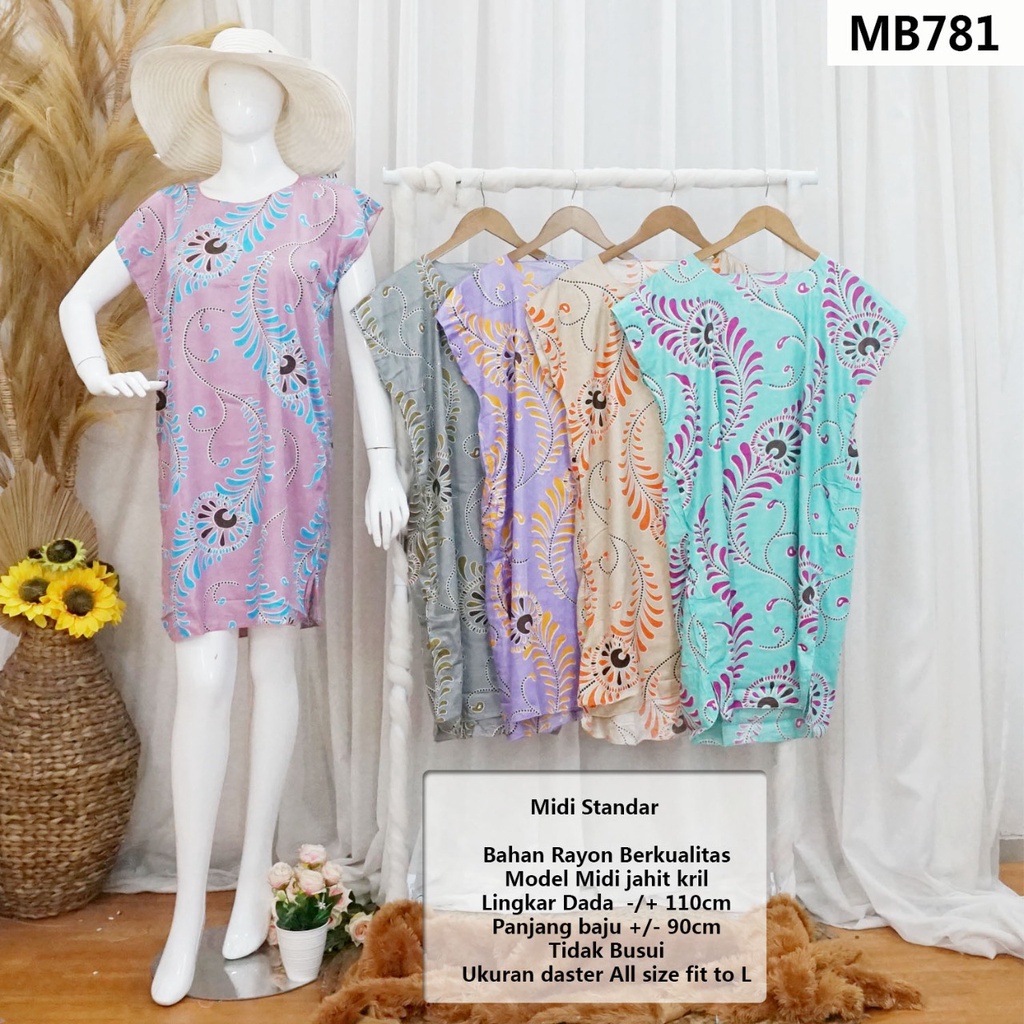 Jual 705 Daster Midi size Standar LD ±100cm P ±90cm MB / Mini Tiedye ...