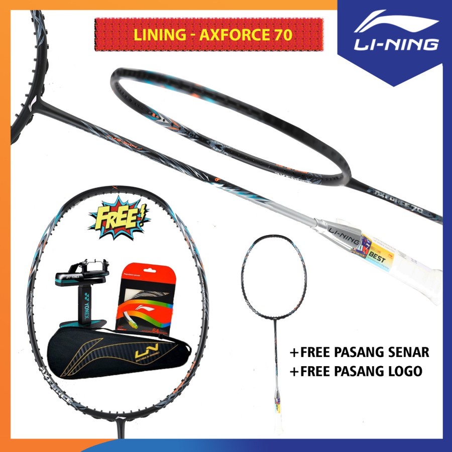 Jual RAKET BADMINTON LINING AXFORCE / AX FORCE 70-BLACK SILVER ORIGINAL ...