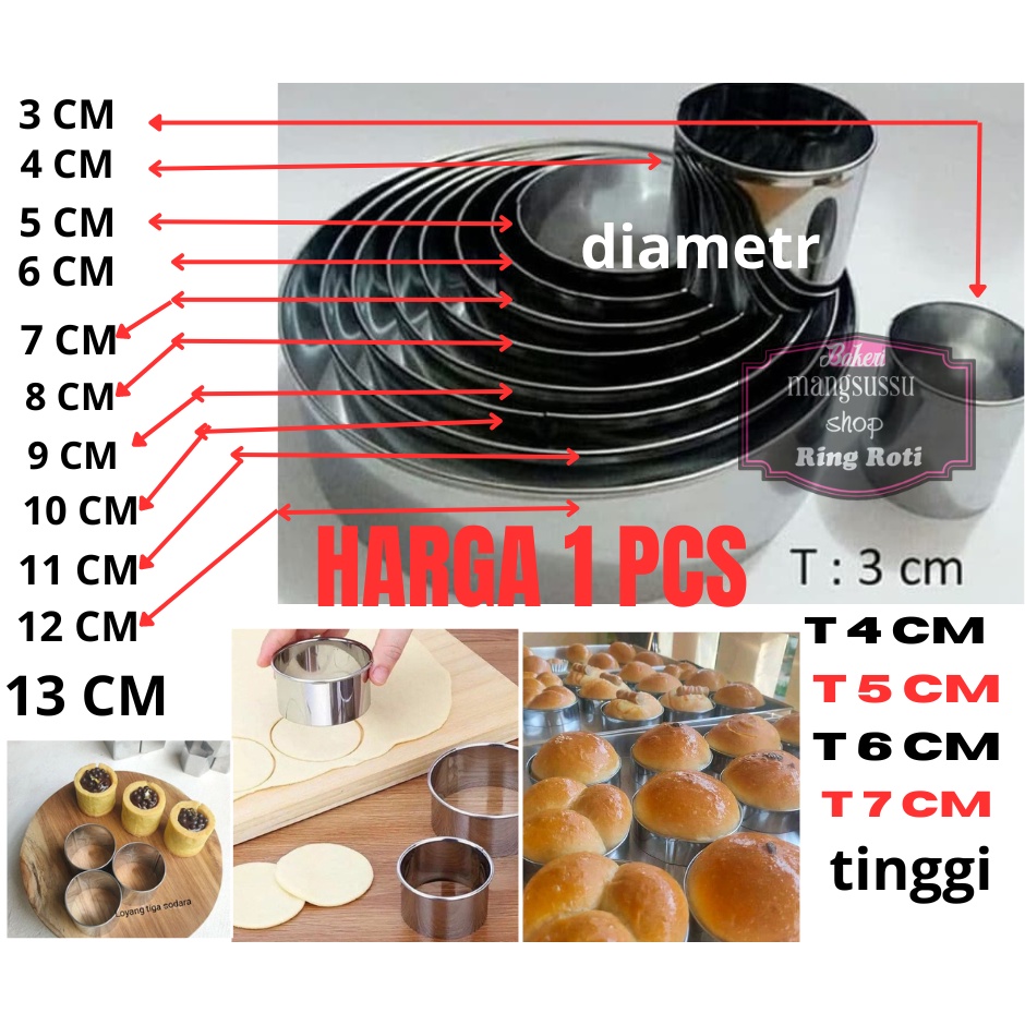 Jual ring burger /ring cutter/ ring cetakan roti bulat murah | Shopee ...
