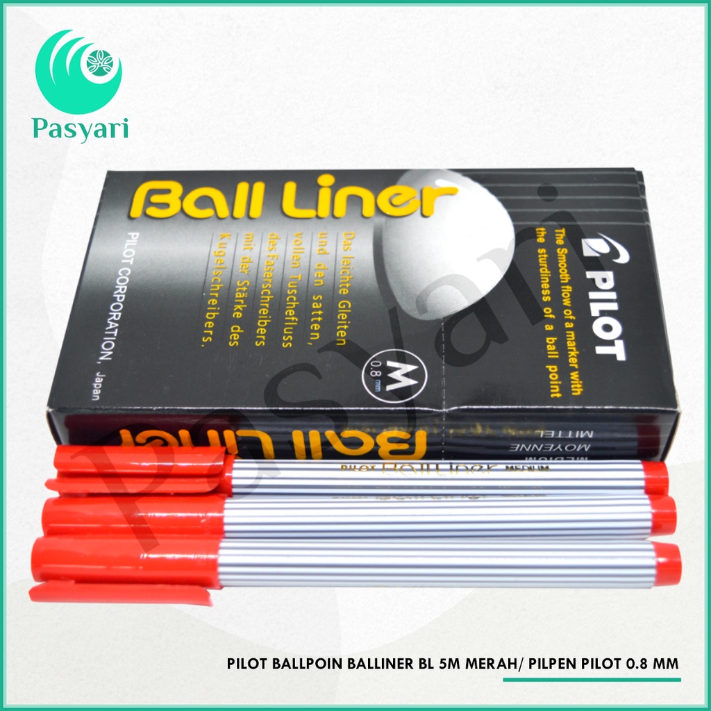 Jual PILOT Ballpoin BALLINER BL 5M Merah/ pilpen pilot 0.8 mm | Shopee ...