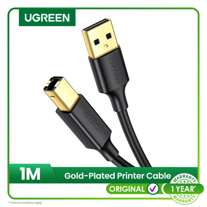 Jual Ugreen USB2.0 To USB B Printer cable 1M Black-20846 | Shopee Indonesia