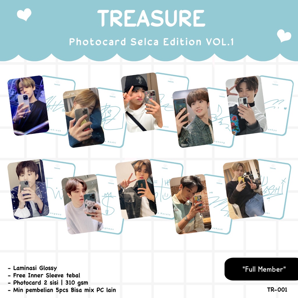 Jual PHOTOCARD TREASURE SELCA EDITION VOL.1 MIRROR SELFIE TANDA TANGAN ...