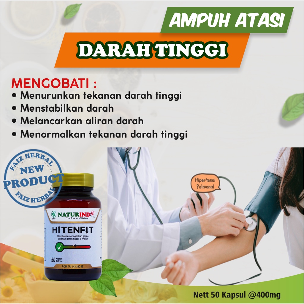 Jual Obat Darah Tinggi Hipertensi hitenfit herbal Naturindofit | Shopee ...