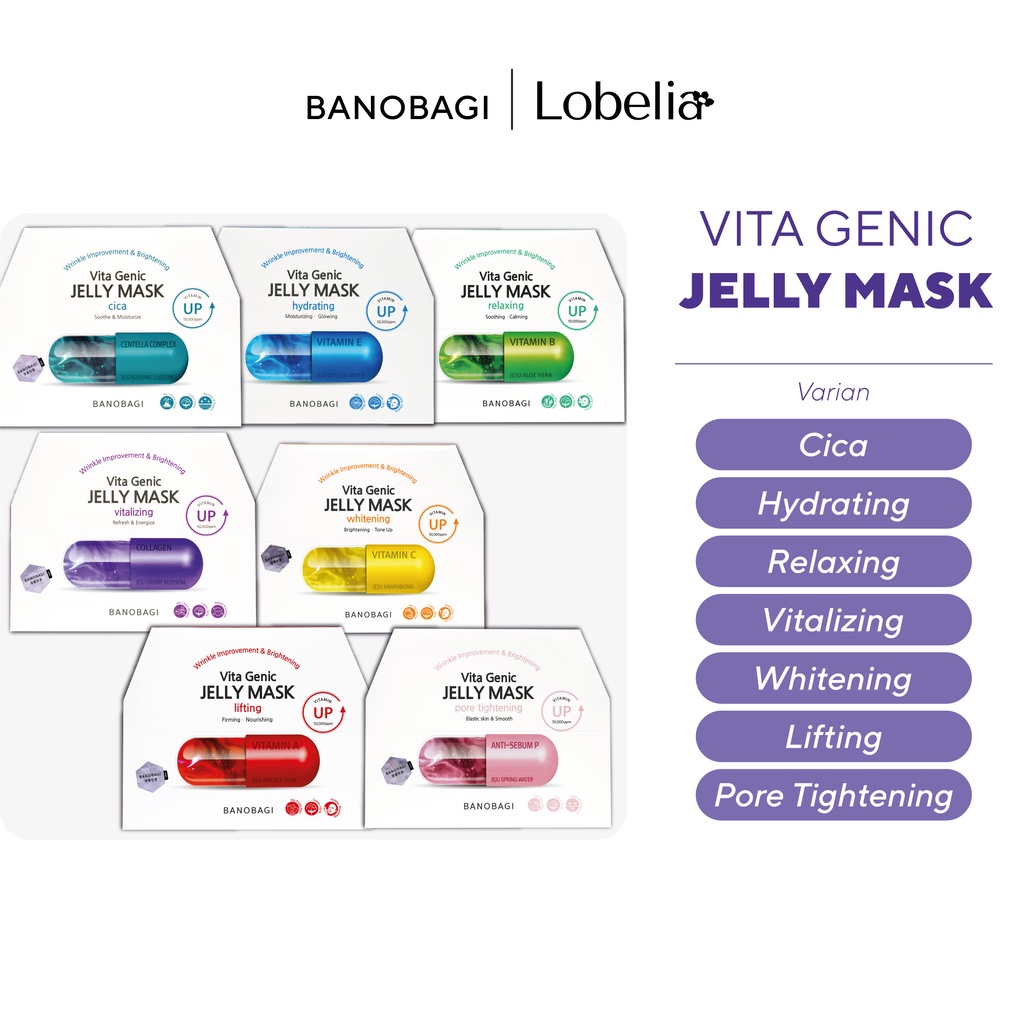 Jual BANOBAGI Vita Genic Jelly Mask 1pcs | BPOM Sheet Mask Korea Jelly ...