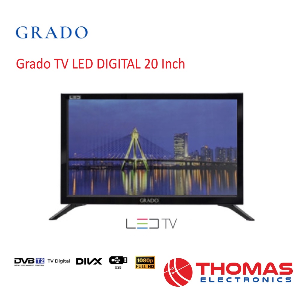 Jual Grado Full HD DIGITAL LED TV 20 Inch USB DVB Garansi | Shopee ...