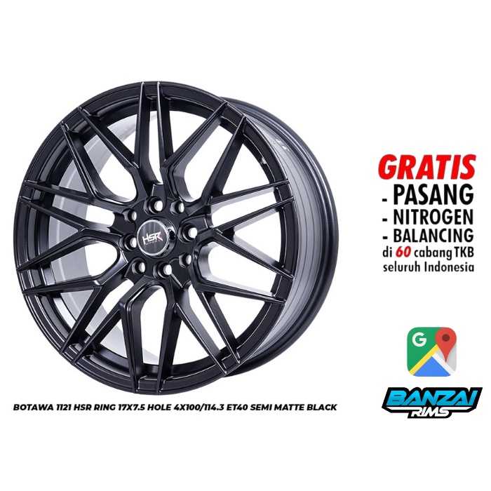 Jual VELG MOBIL RACING FG BOTAWA HSR RING 17 JAZZ YARIS AVANZA XENIA MOBILIO MAZDA2 | Shopee ...