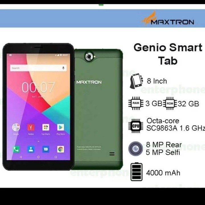 Jual MAXTRON GENIO TABLET Jaringan 4G LTE. Layar 8″ IPS. RAM/ROM 3/32GB ...