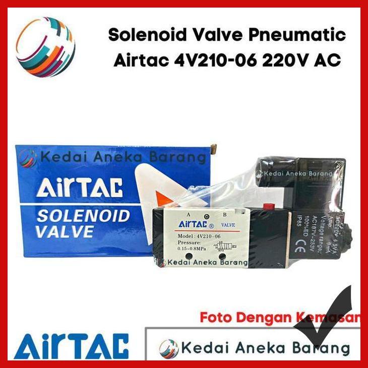 Jual SOLENOID VALVE AIRTAC 4V210-06 4V210 06 220V AC / 24V DC PNEUMATIC ...