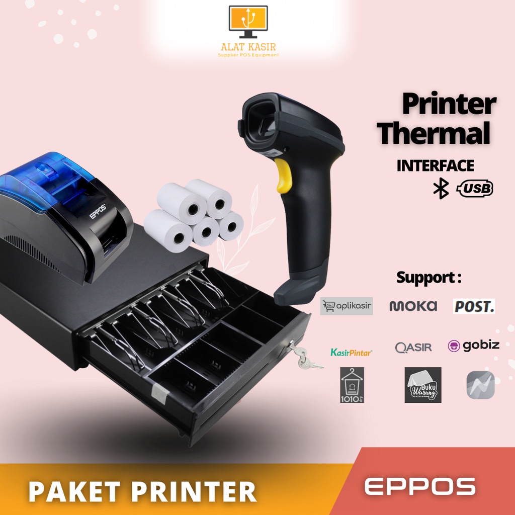Jual PAKET ALAT KASIR ANDROID BLUETOOTH (CASH DRAWER+PRINTER+KERTAS ...
