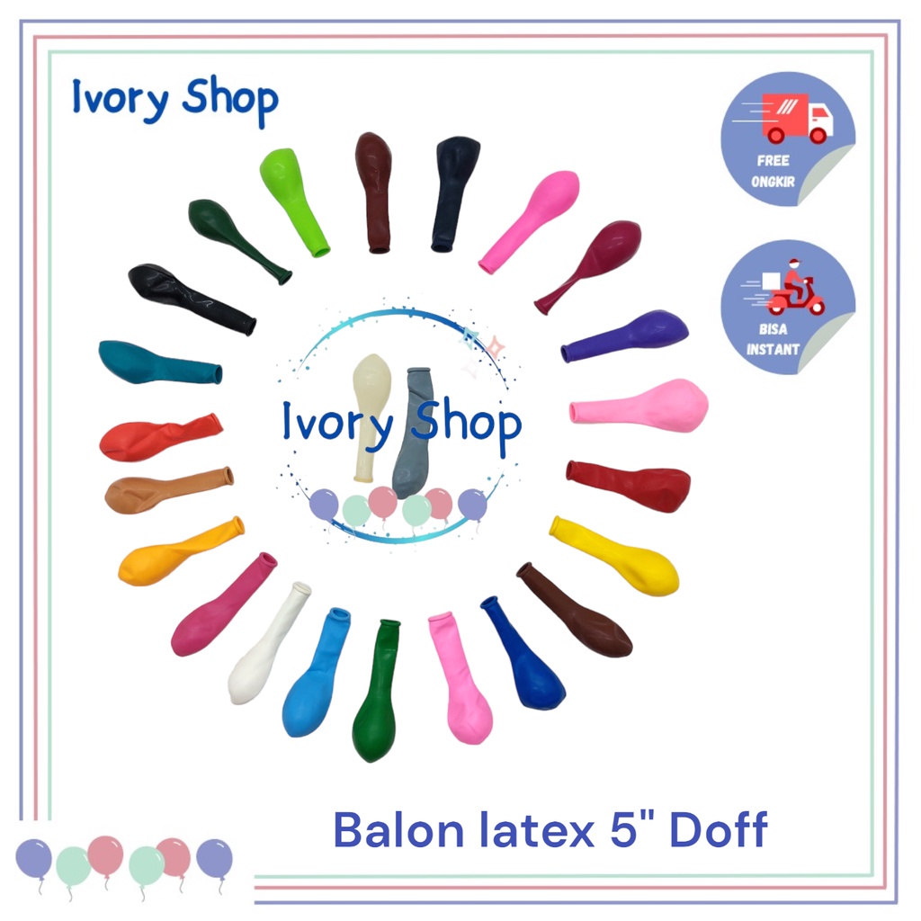 Jual Balon Latex 5 inch Doff Balon Mini (isi balon pvc) 5" satuan ...