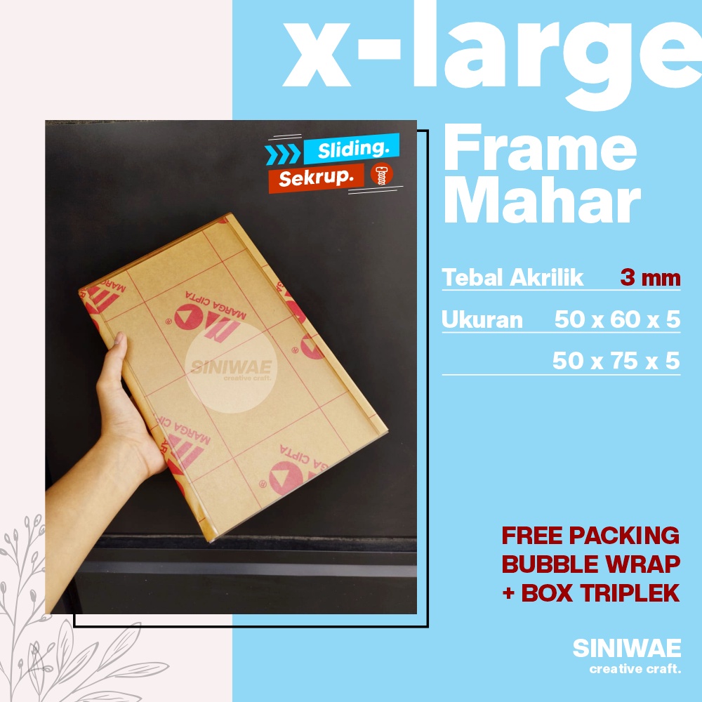 Jual Frame Mahar Akrilik 50x70 50x60 Box Kotak Sekrup Baut Acrylic ...
