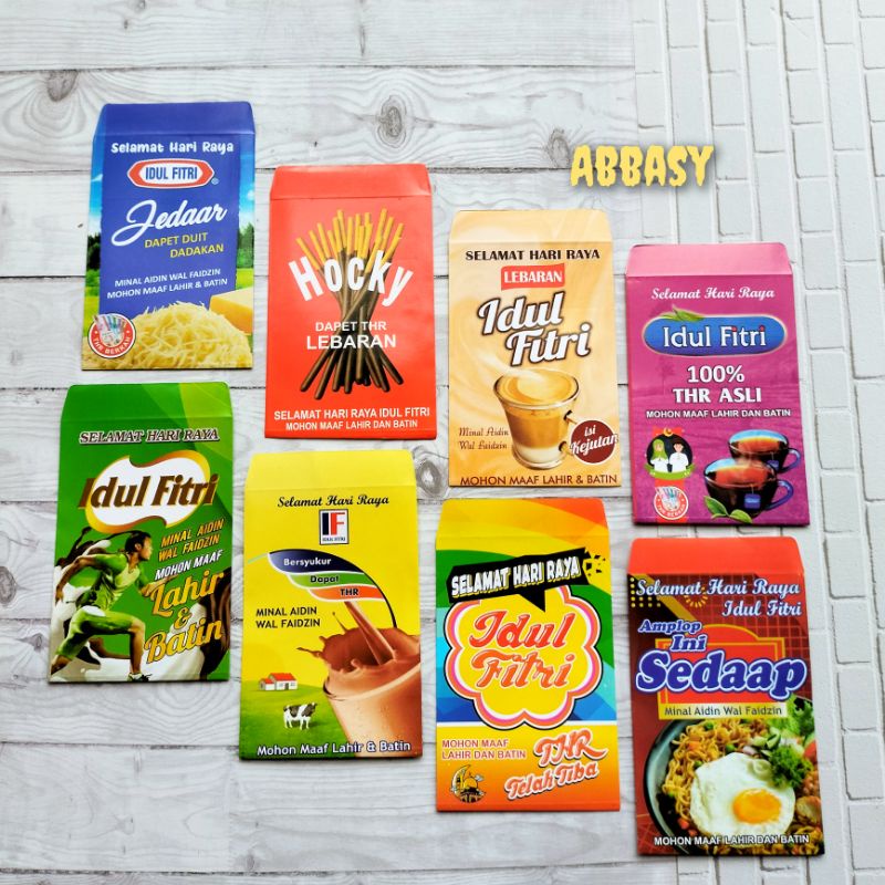 Jual Amplop ampau lebaran Motif Snack medium karakter DFA isi 50 Lembar ...