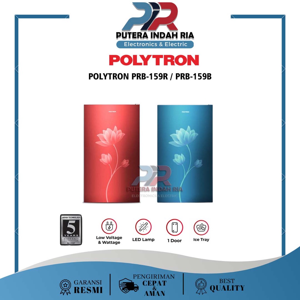 Jual Kulkas 1 Pintu POLYTRON PRB-159R / PRB-159B | Shopee Indonesia