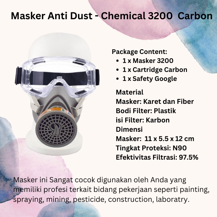 Jual Masker Gas Respirator Full Face / Masker Cat Safety Industrial ...
