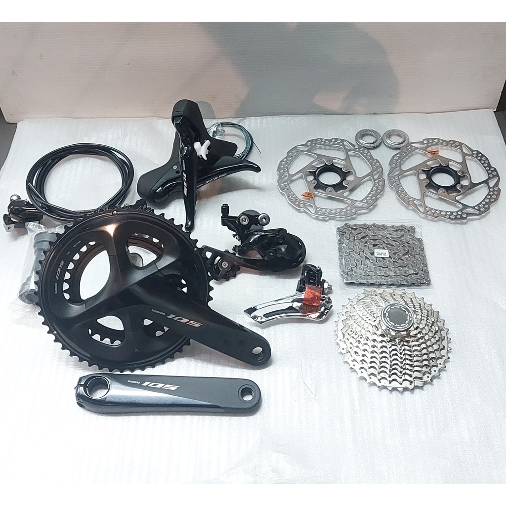 Jual Groupset Shimano 105 2x11 Speed R7020 Hydraulic Disc Brake + Rotor ...