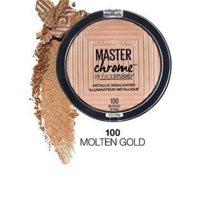 Jual Maybelline Master Chrome Metallic Highlighter 100 Molten Gold 100% ...