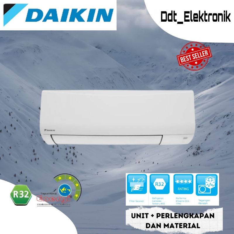 Jual AC DAIKIN FLASH INVERTER FTKQ25UVM4 1 PK (UNIT + MATERIAL ...