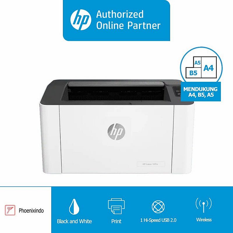 Jual PRINTER HP LASERJET 107W MONO PRINT (WIRELESS) GARANSI RESMI 1 TAHUN | Shopee Indonesia