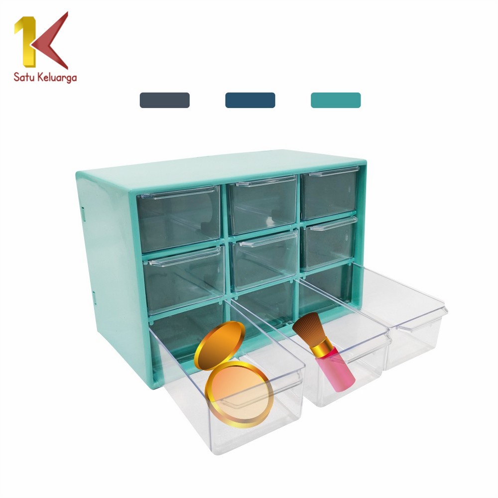Jual Satu Keluarga Kotak Laci Perhiasan kotak Aksesoris Mini 9 Sekat ...