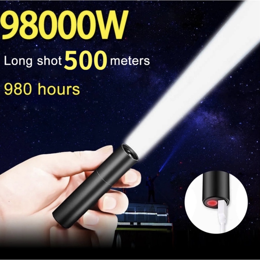 Jual EZPZ Lampu Senter Led Mini Portable Super Terang Jarak Jauh Usb Rechargeable Untuk Outdoor ...